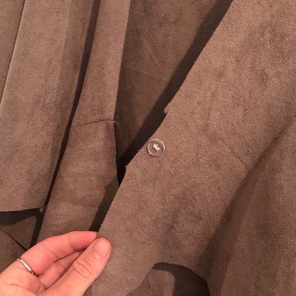 Tops | Vegan Suede Camel Color Wrap Blouse | Poshmark